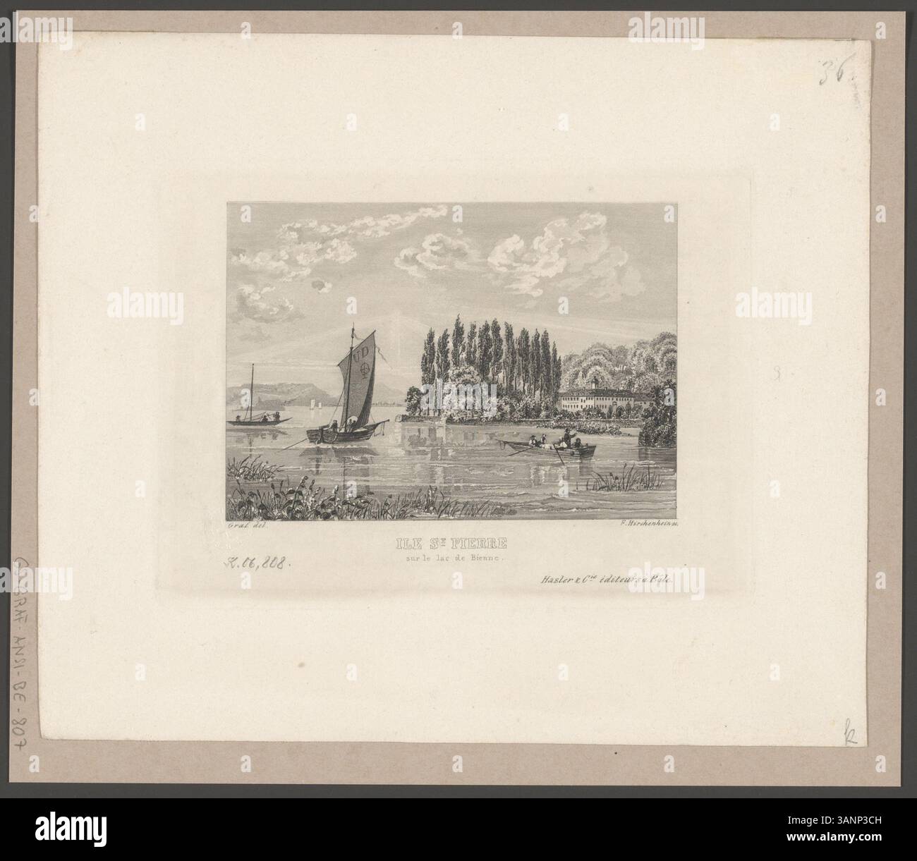 This print by Louis Graf, engraved by F. Hirchenhein, shows the Ile St ...