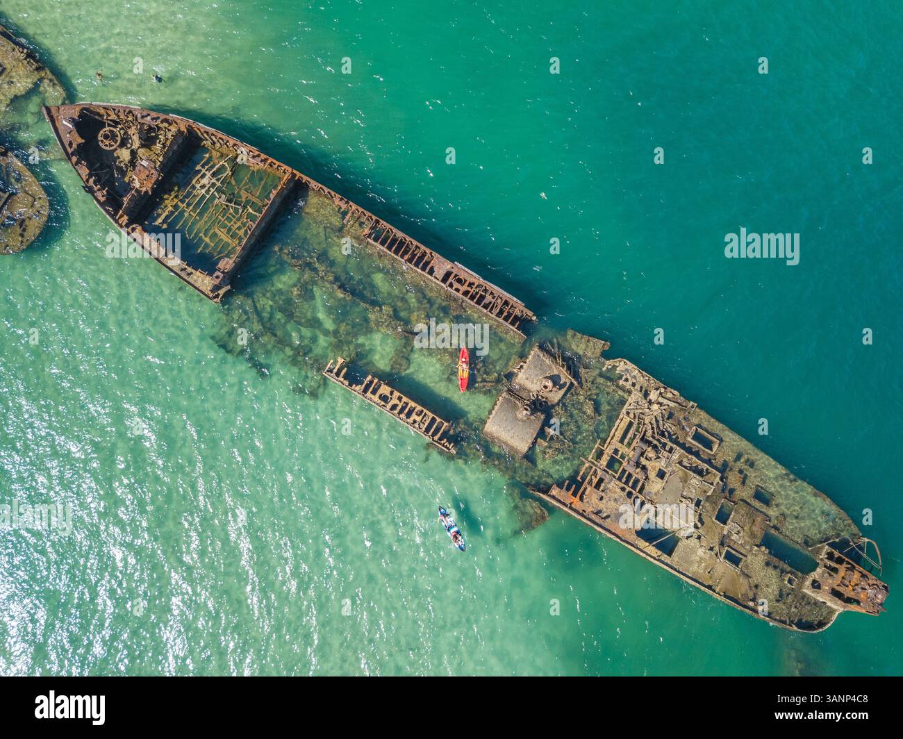 Birds eye view tangalooma shipwrecks hi-res stock photography and ...