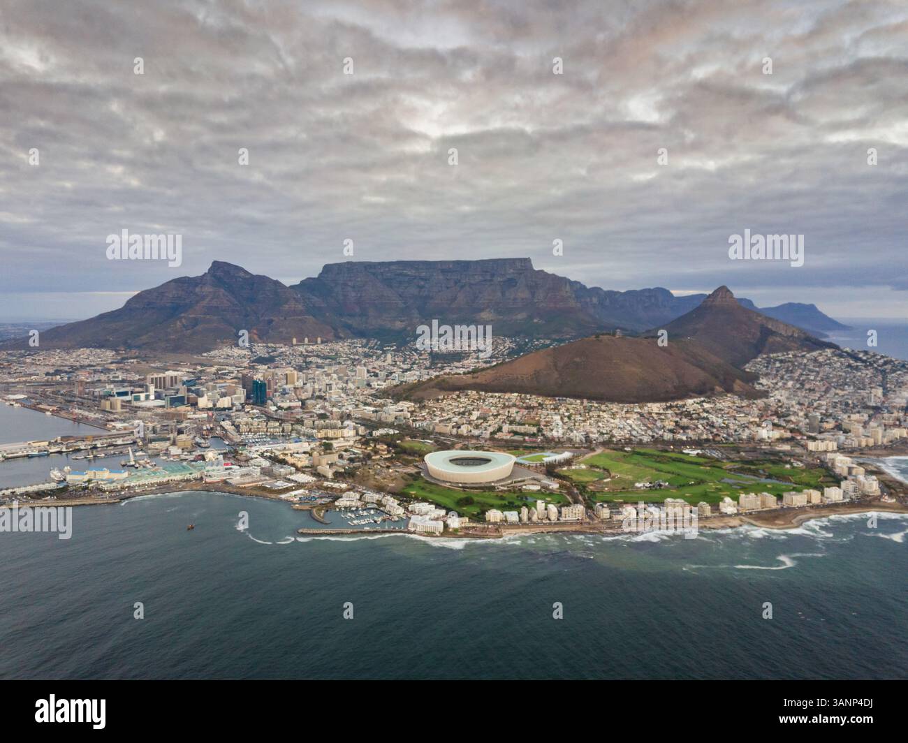 Aerial panoramic view of Mouille Point suburb of Cape Town, South ...