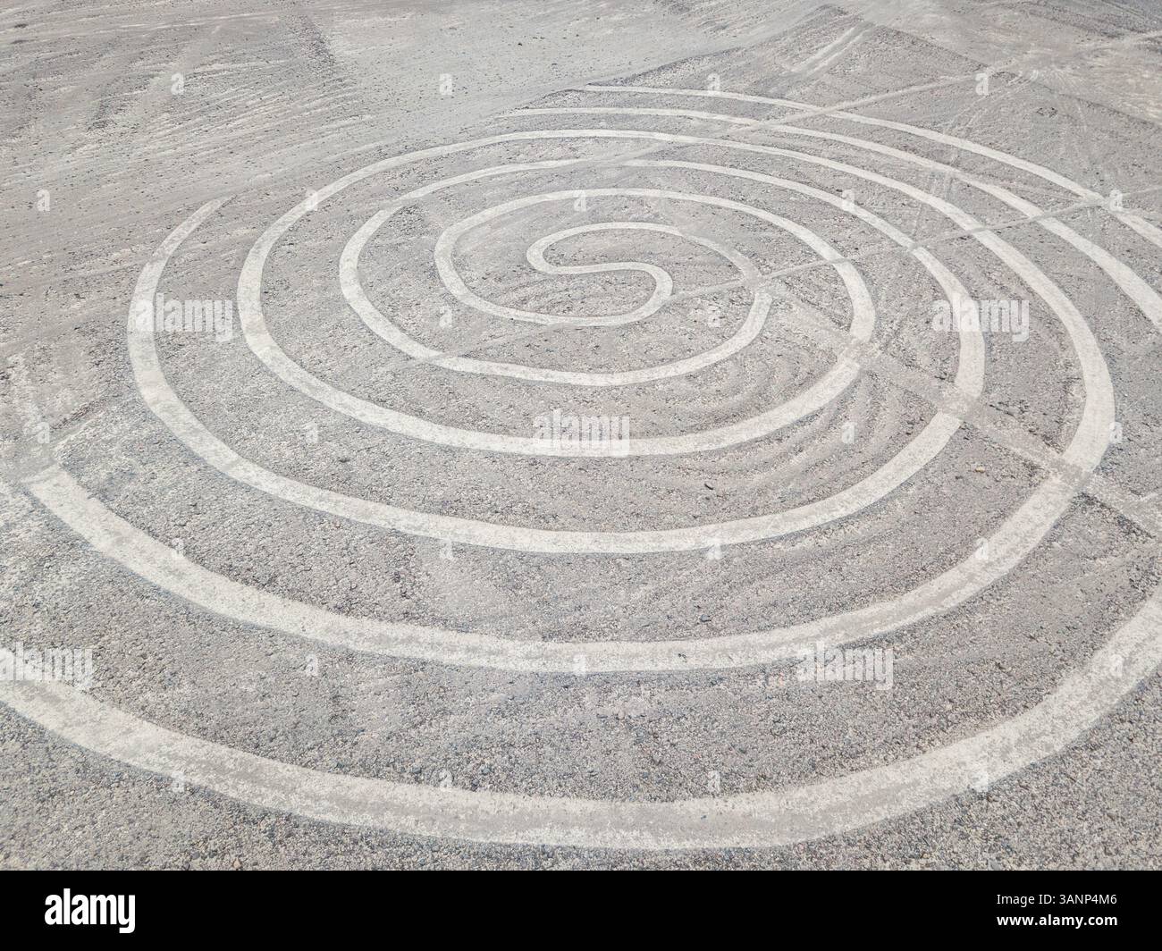 Aerial view of circular geometric shapes geoglyph in Nazca, Peru Stock ...
