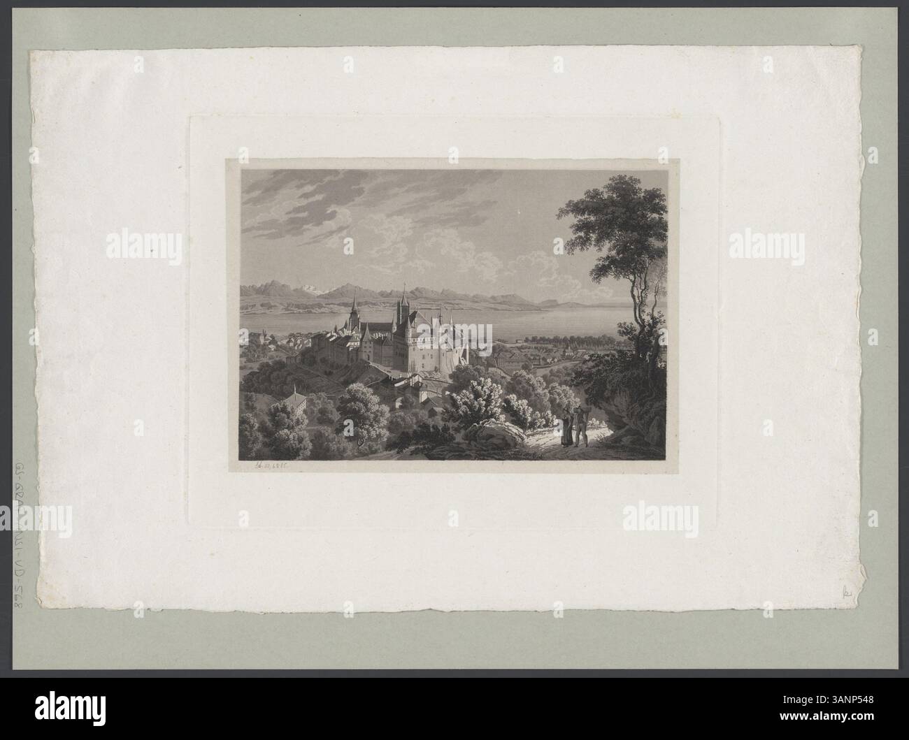 This aquatint print by Franz Schmid, created around 1825, represents a ...