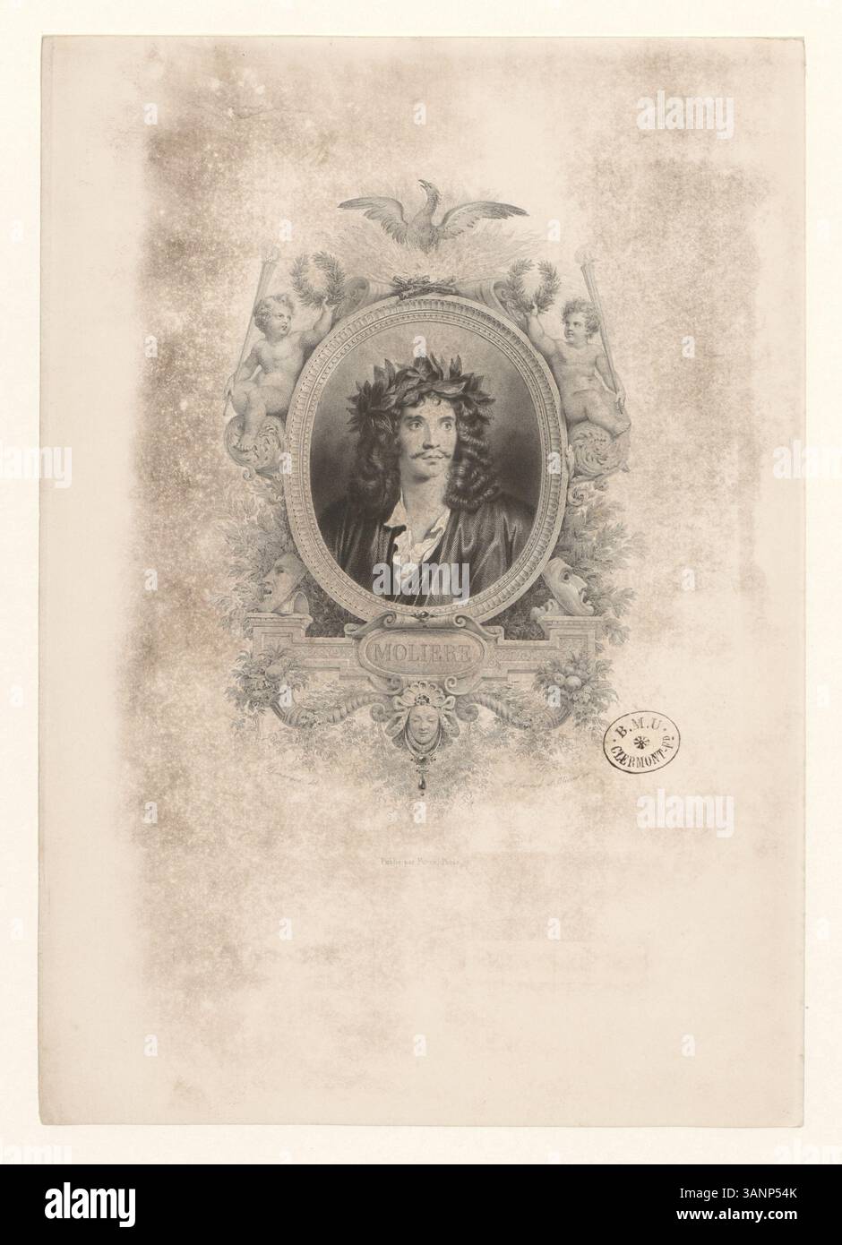 Intaglio print of Molière, one of France’s greatest playwrights and ...