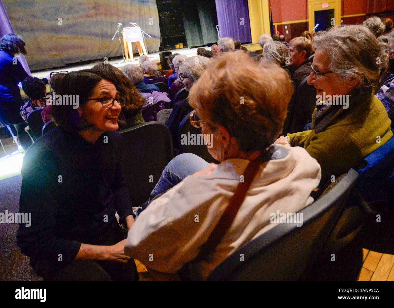 U.S. Rep. Becca Balint, D-Vt., talks with Carol Maniscalchi of Putney ...
