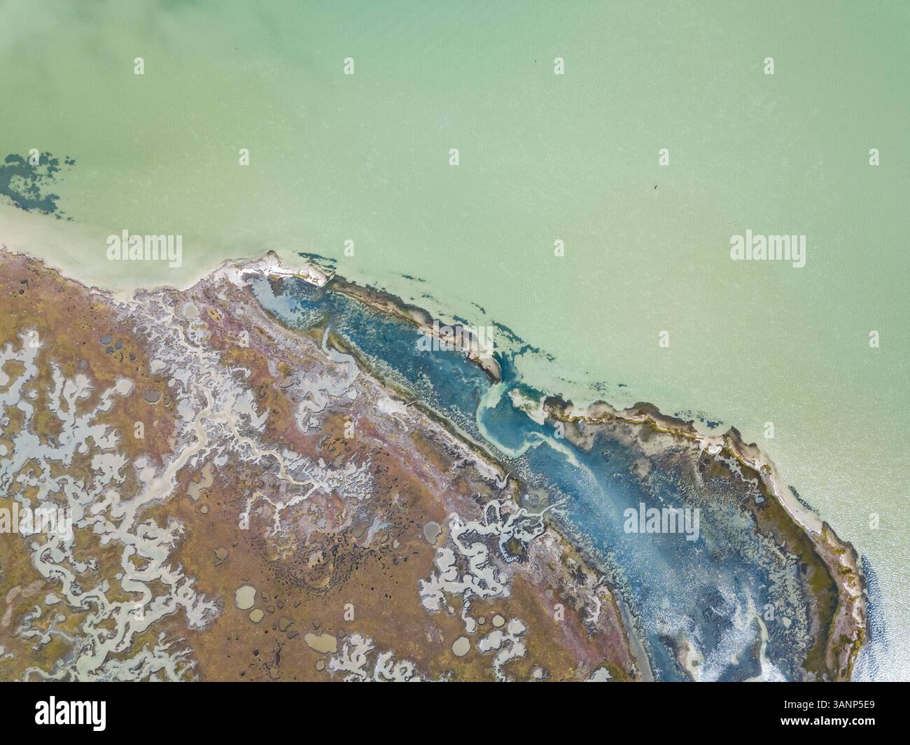 Aerial abstract view of tributary river in West Coast National Park ...