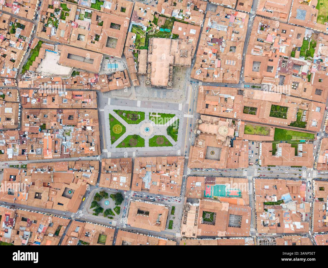 Aerial view of Cuzco city red rooftops, Peru Stock Photo - Alamy