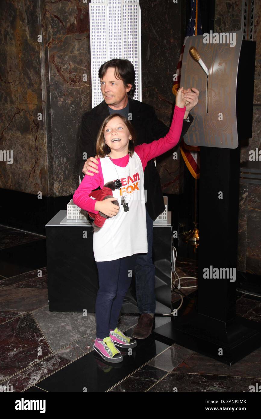 Apr. 8, 2011 - New York, New York, U.S. - MICHAEL J.FOX and daughter ...