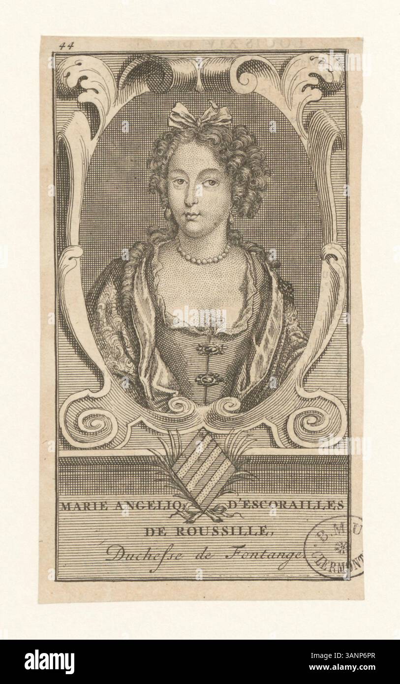 Intaglio print of Marie Angélique d'Escorailles de Roussille, Duchess ...