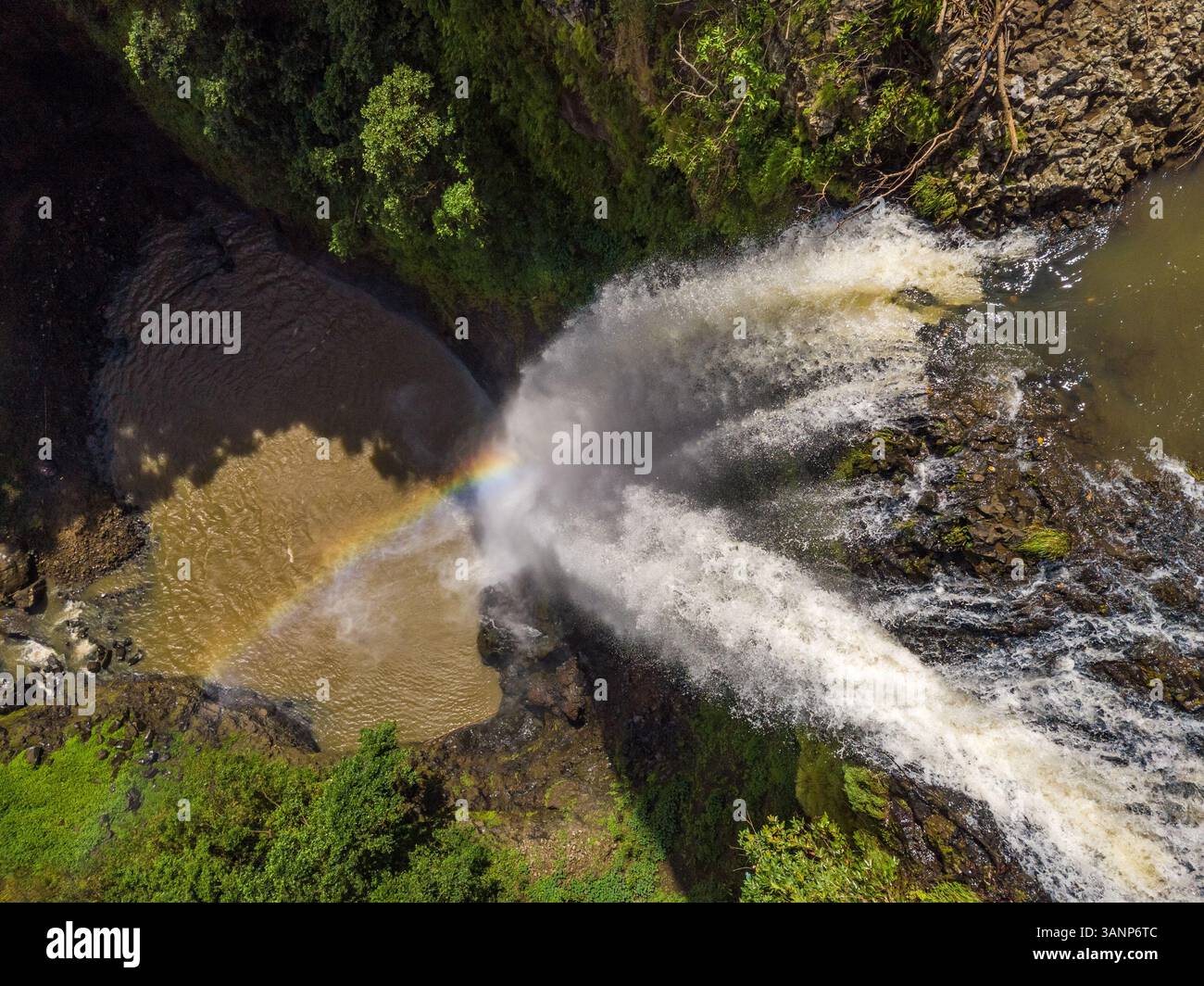 Aerial view of Chamarel Waterfall, Riviere du Cap, Mauritius Stock ...