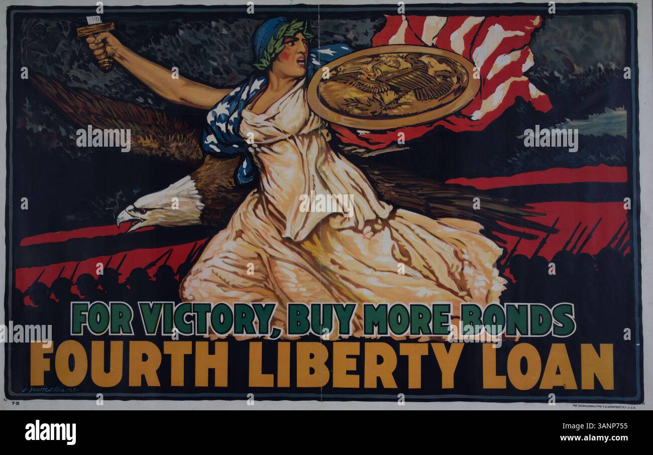 This 1918 Fourth Liberty Loan poster by J. Scott Williams encourages ...