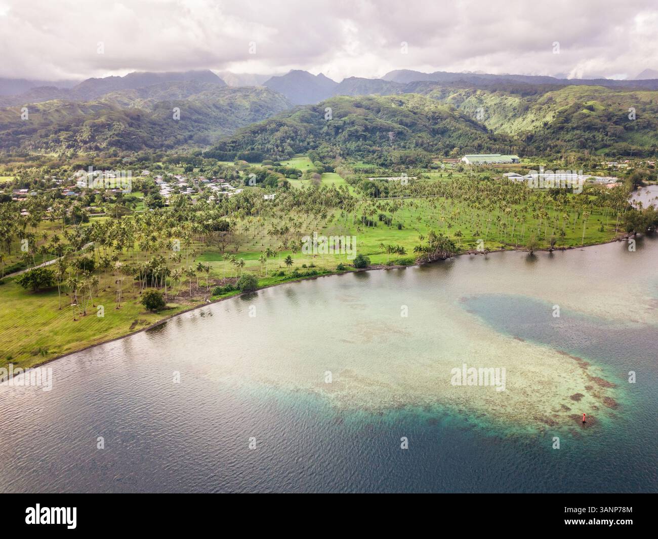 Aerial view of Tahiti coast, French Polynesia Stock Photo - Alamy