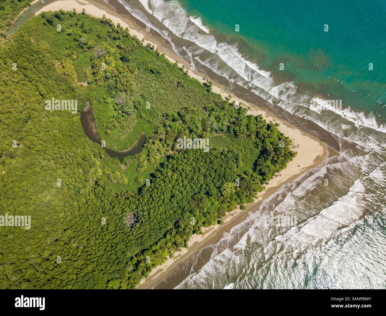 Aerial view of Marino Ballena national park and Uvita Beach, Costa Rica ...