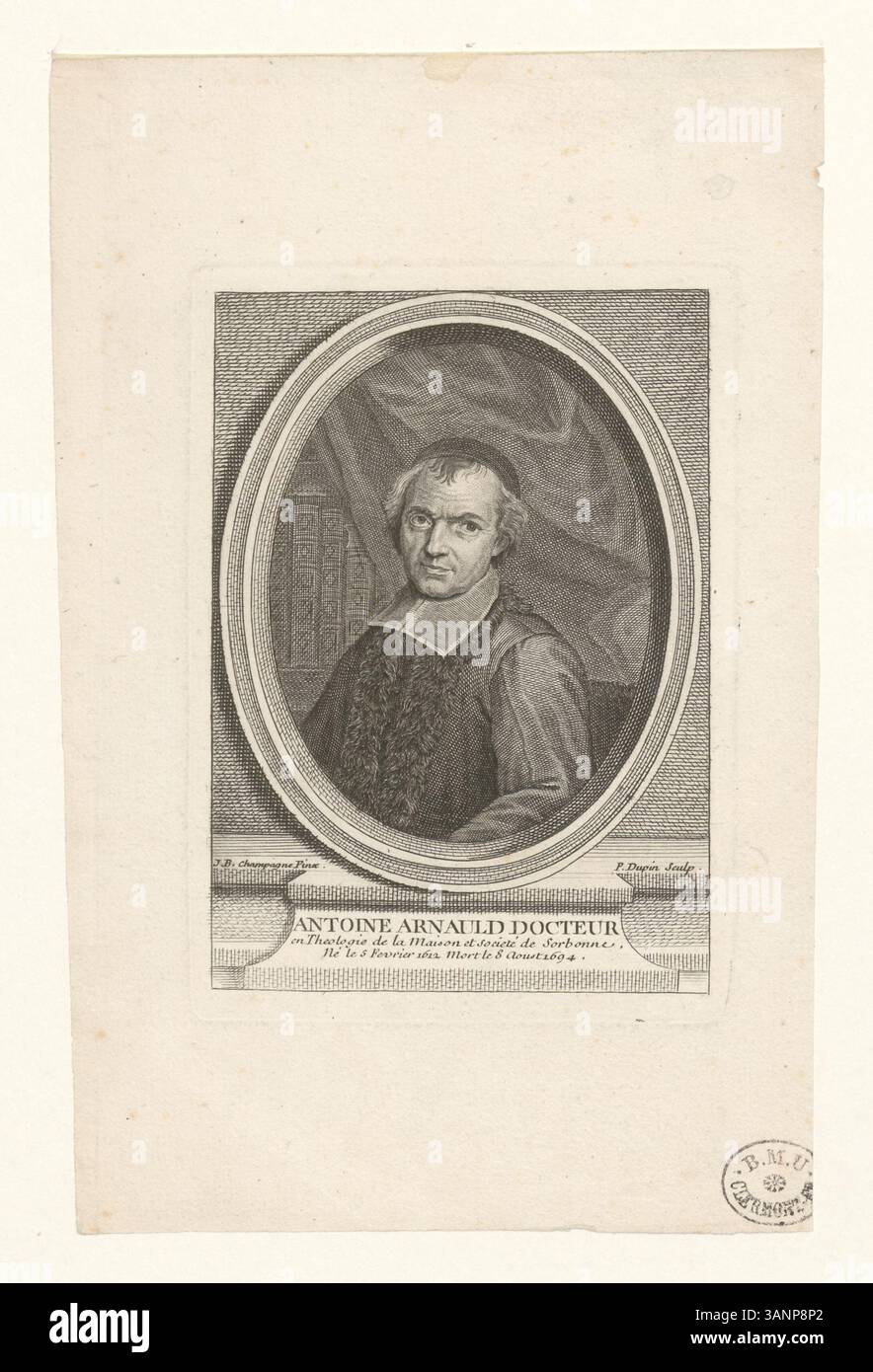 This intaglio print depicts Antoine Arnauld, a renowned theologian and ...