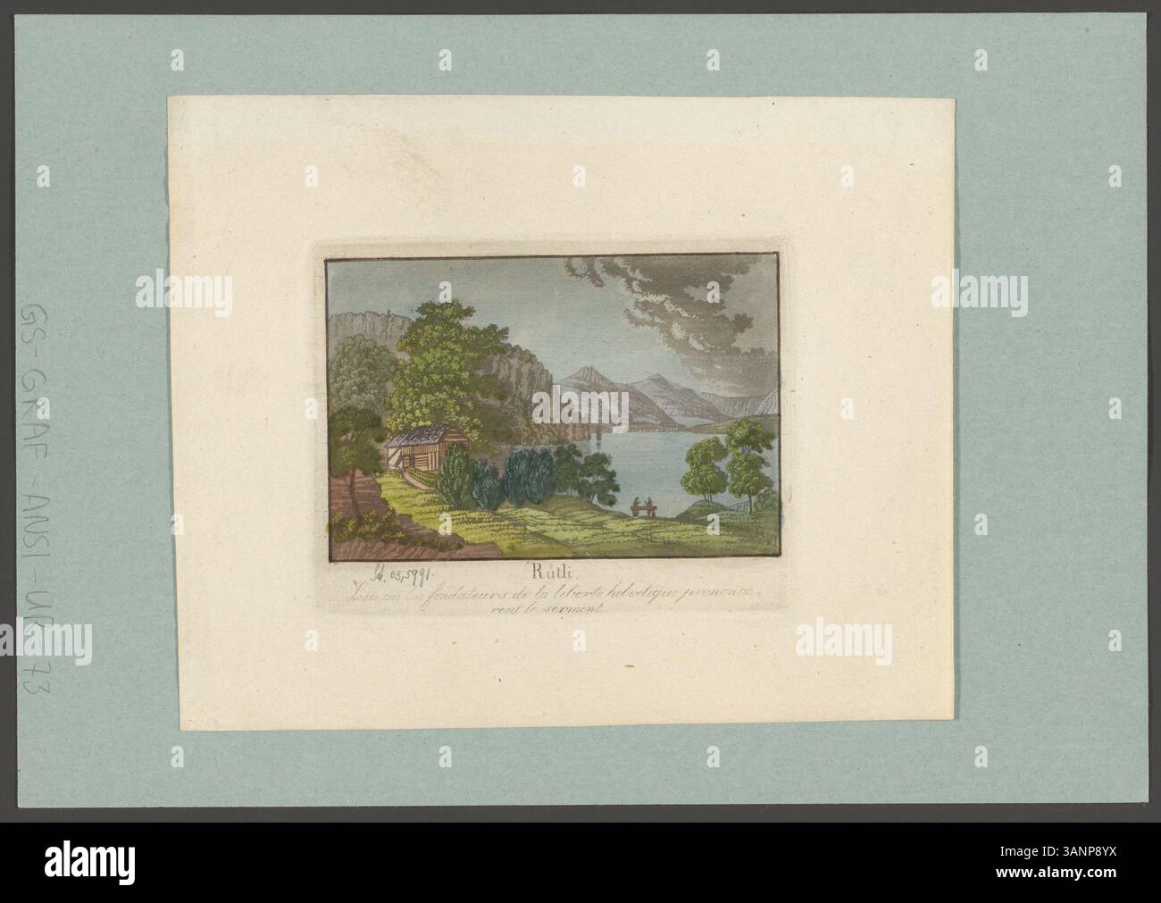 This print, created between 1816 and 1850, depicts Rütli, the site ...