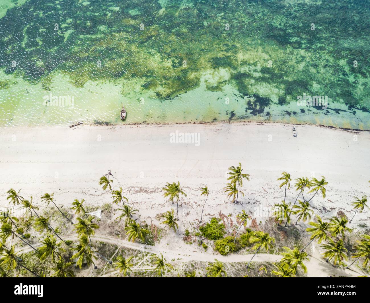 Aerial view of the paradisiac coast of Mafia Island, Tanzania Stock ...