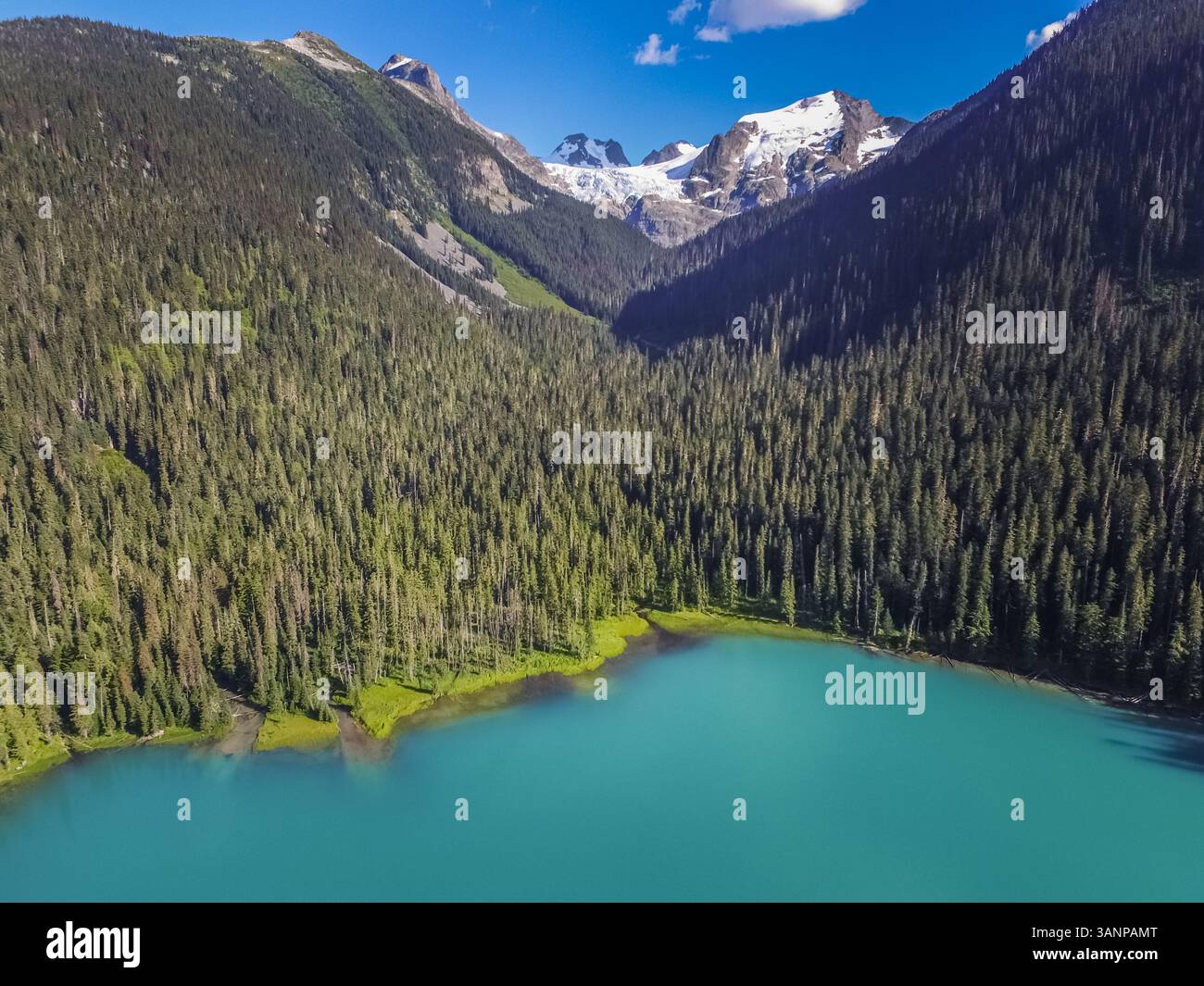 Aerial view of Lower Joffre Lake in British Colombia, Canada Stock ...