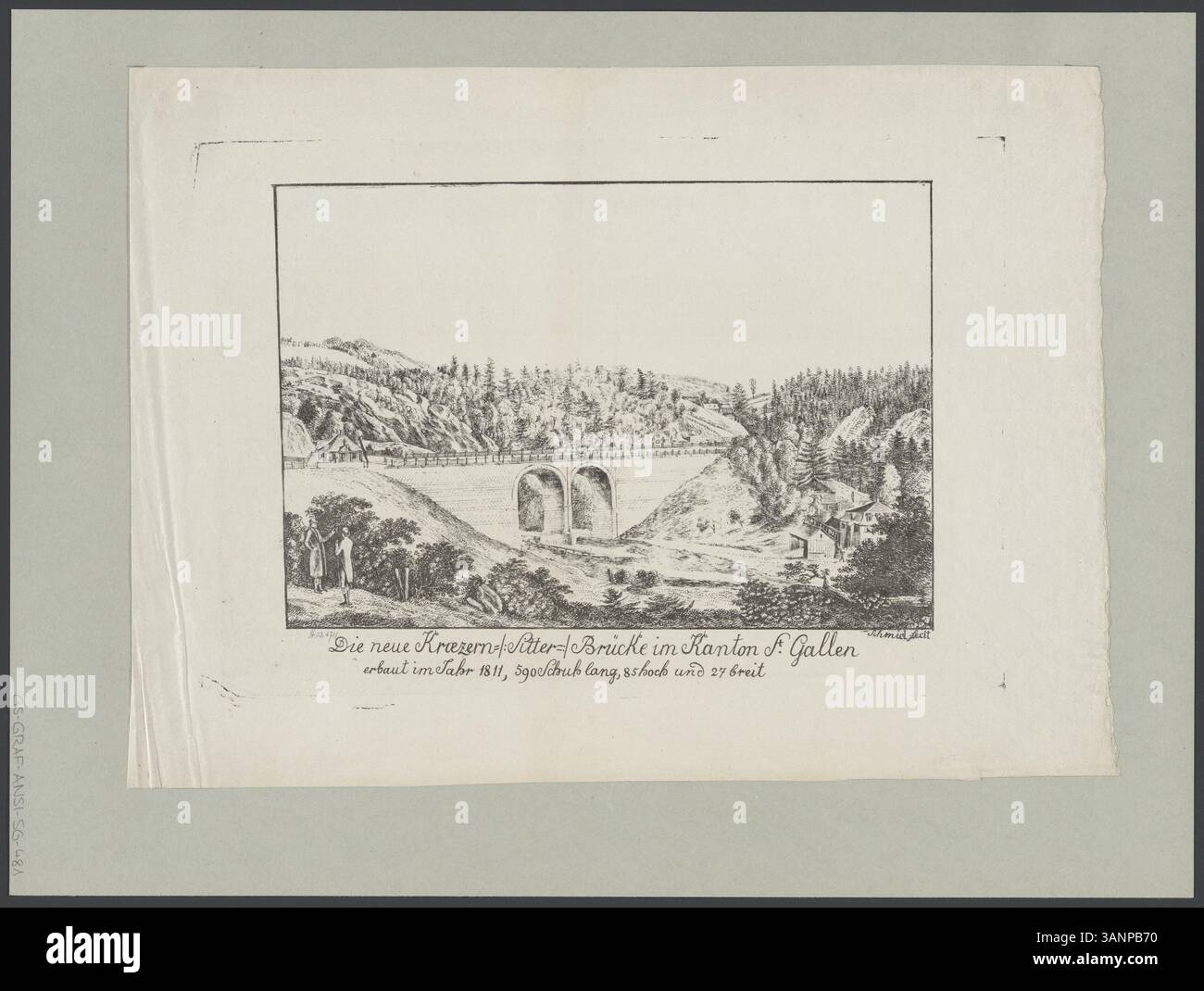 This etching, attributed to Schmid, depicts the newly constructed ...