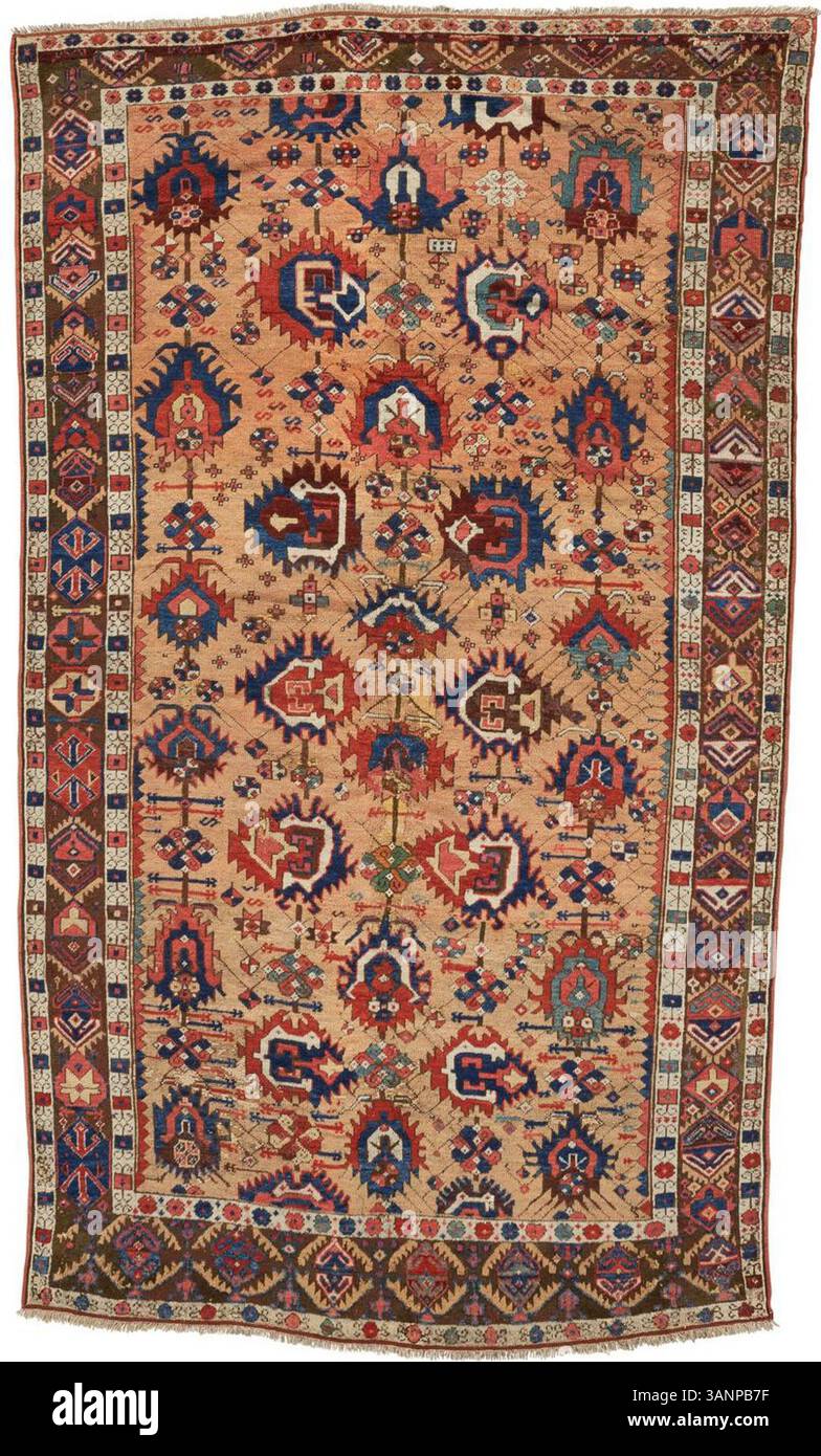 This 18th-century Azerbaijani carpet features the 'In and Out Palmette ...