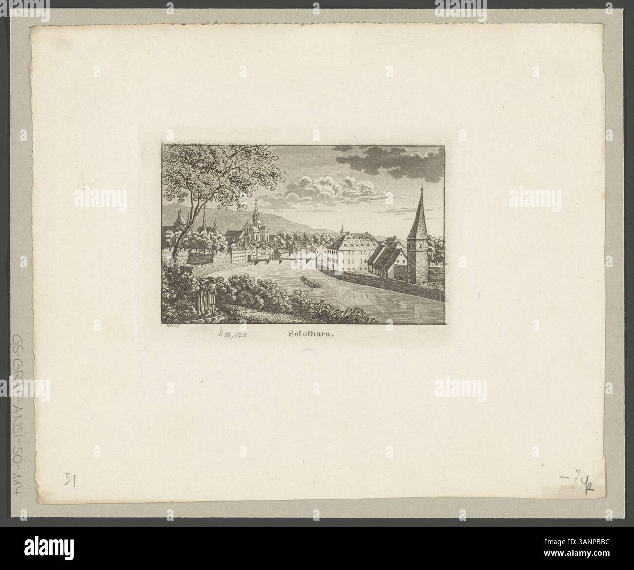 This 19th-century print by Hans Jakob Häsli depicts Solothurn ...