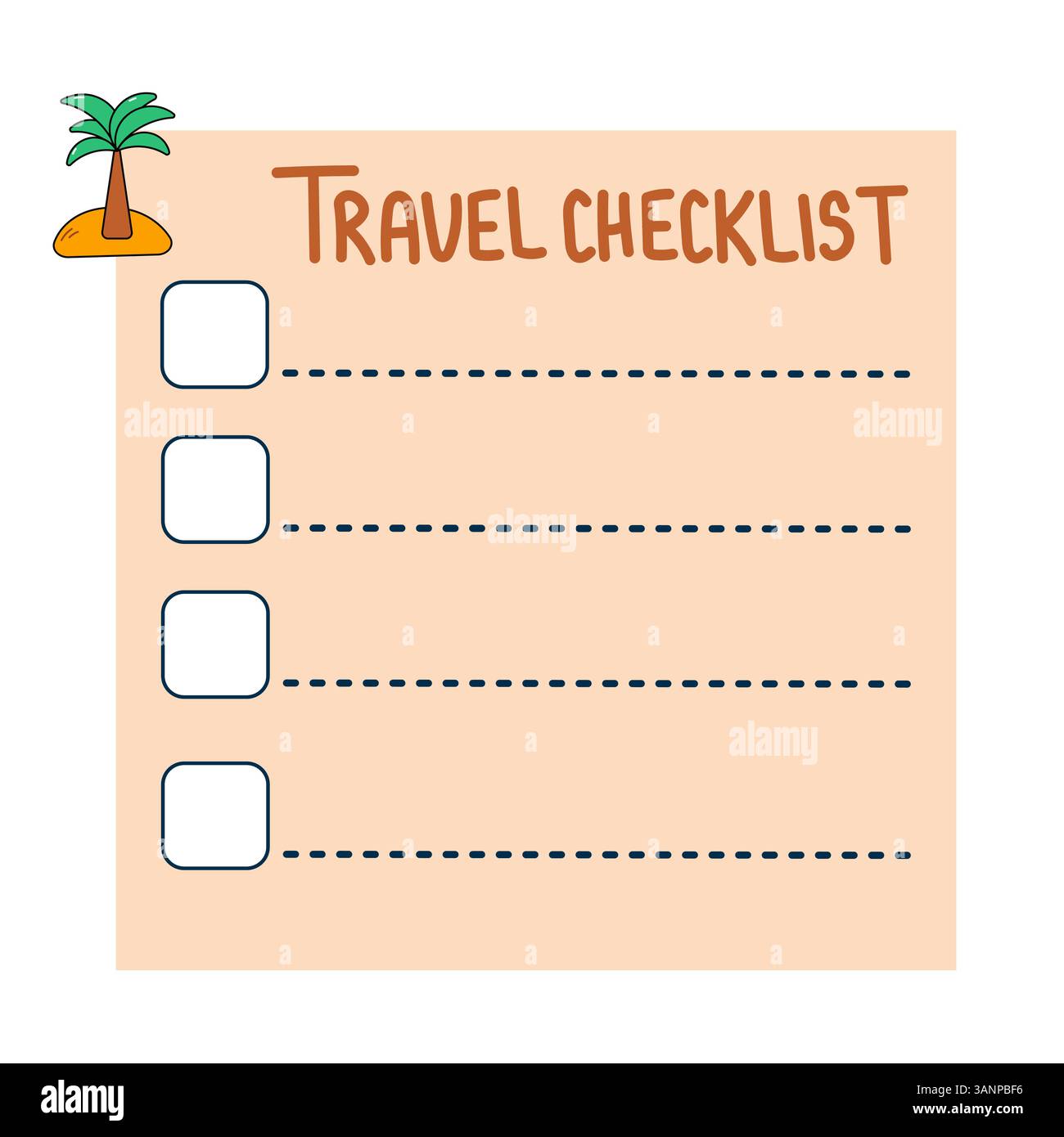 Travel checklist with palm Stock Vector Image & Art - Alamy