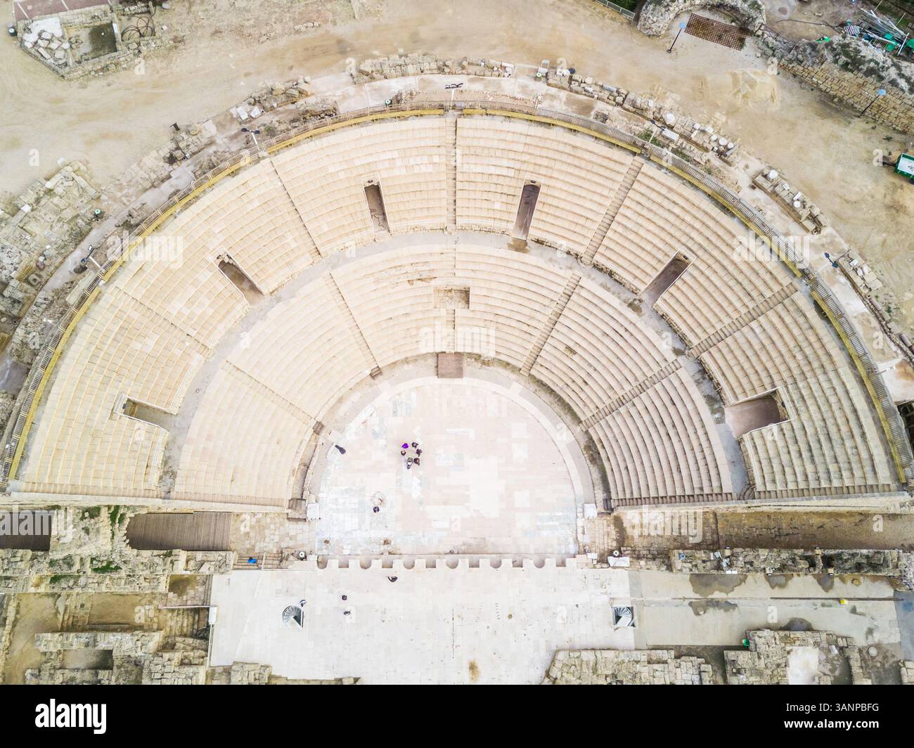 Aerial view of the Roman Amphitheater in Tel-Aviv, Israel Stock Photo ...