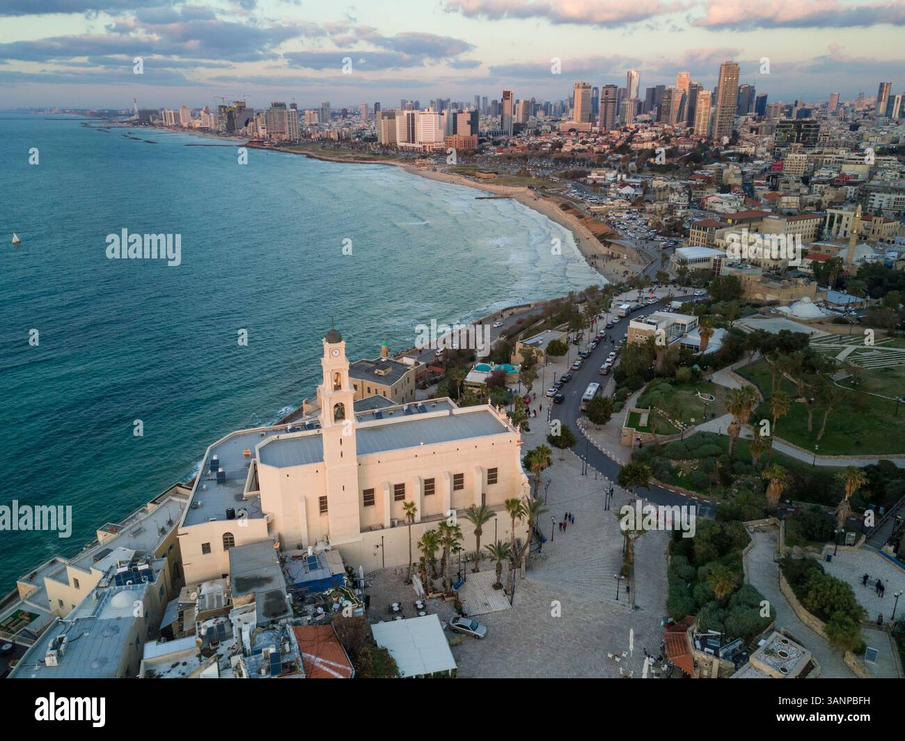 Aerial view of St Peter's church on Tel-Aviv coast, Israel Stock Photo ...