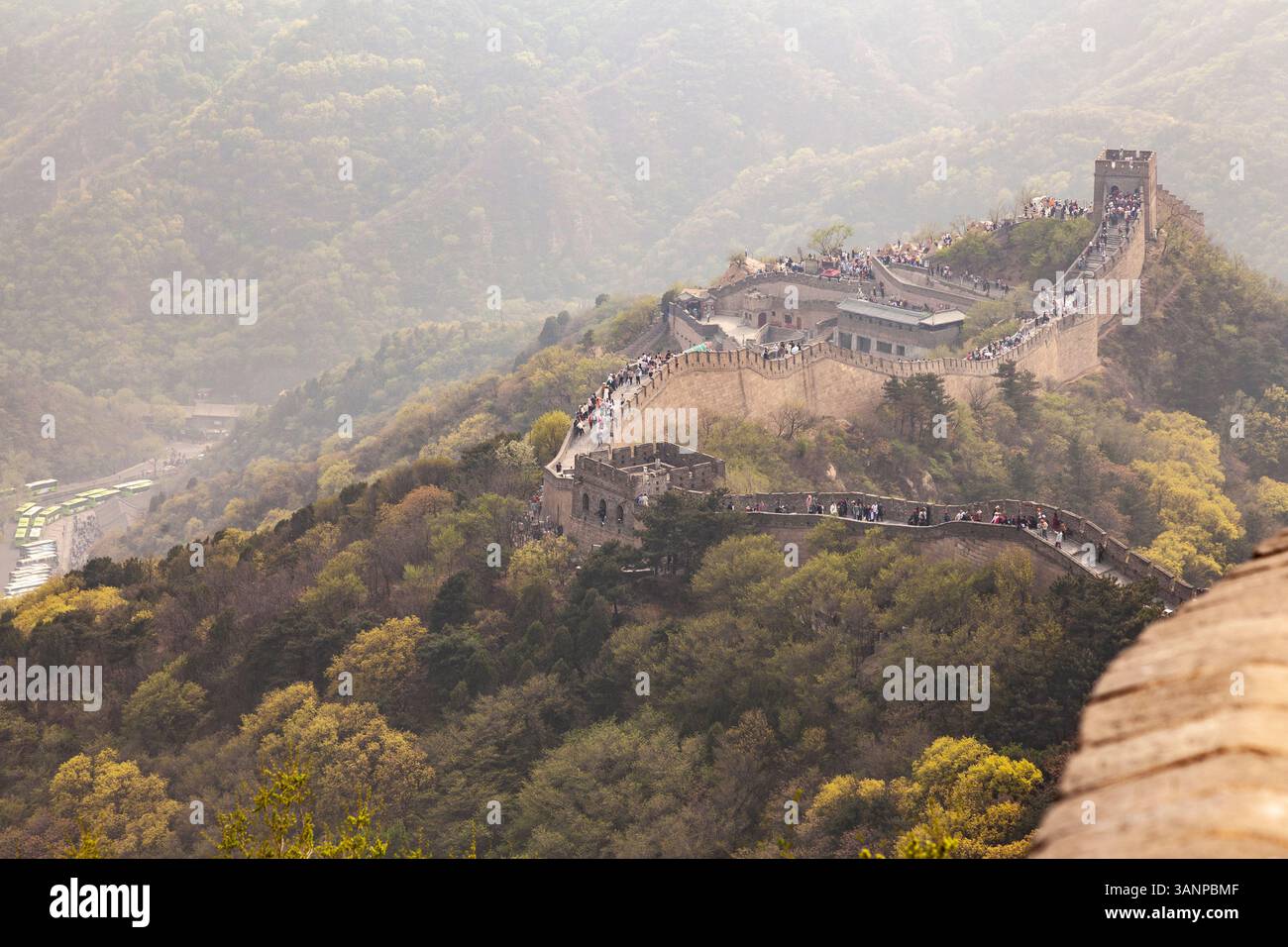 The Great Wall of China winding through the mountains Stock Photo - Alamy