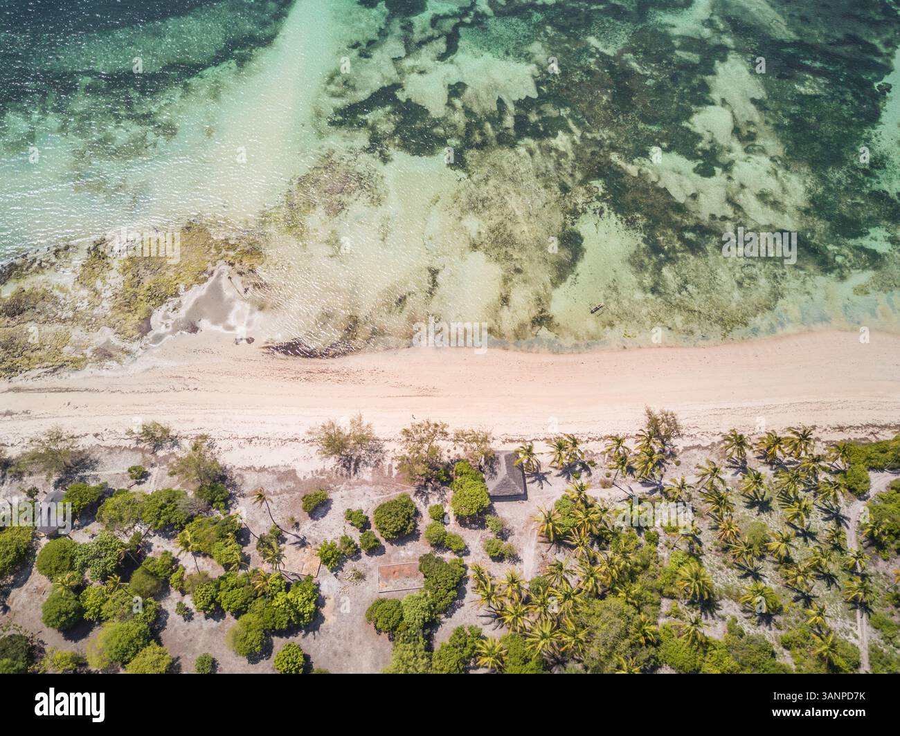 Aerial view of the paradisiac coast of Mafia Island, Tanzania Stock ...