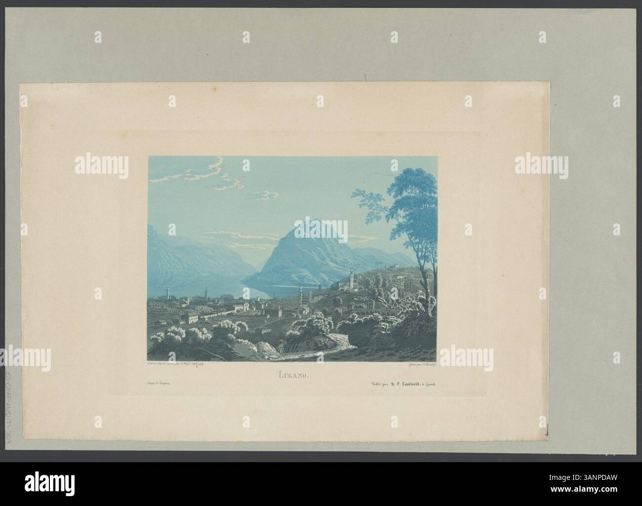 This aquatint print, created by Johann Jakob Wetzel and Conrad Caspar Rordorf, portrays a view ...