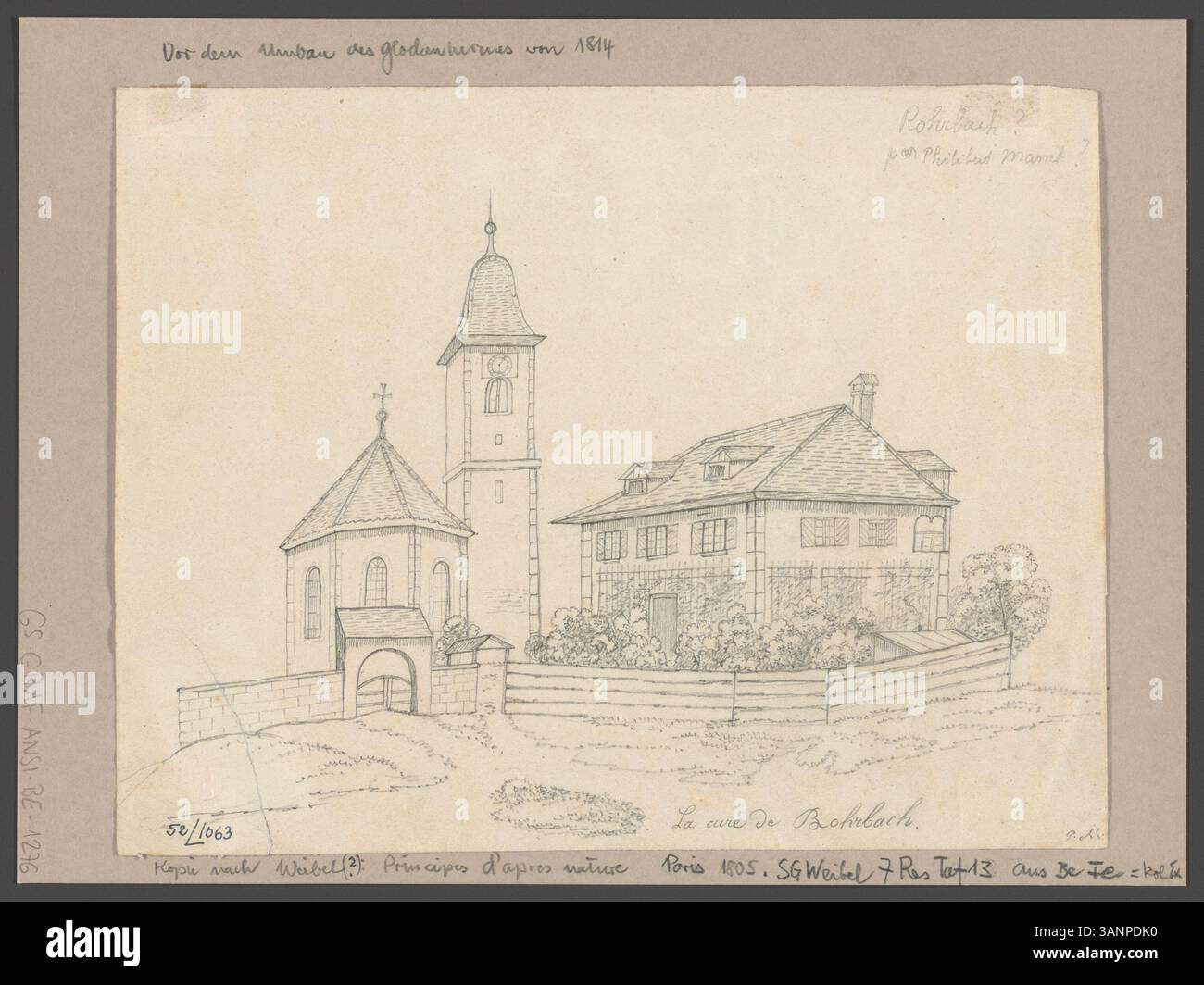 This 19th-century pencil drawing by Philibert Masset depicts the spa ...