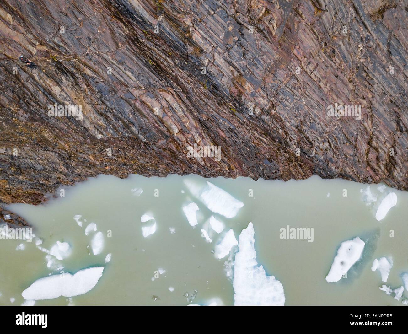 Aerial view of floating glacier in Lago Grey, Torres del Paine, Chile ...