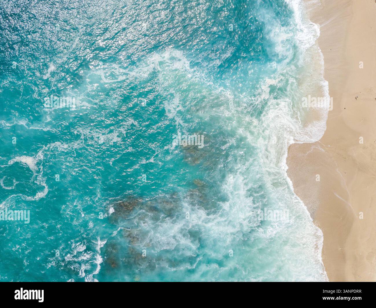 Aerial view of turquise waters of Indian Ocean, Reunion island Stock ...