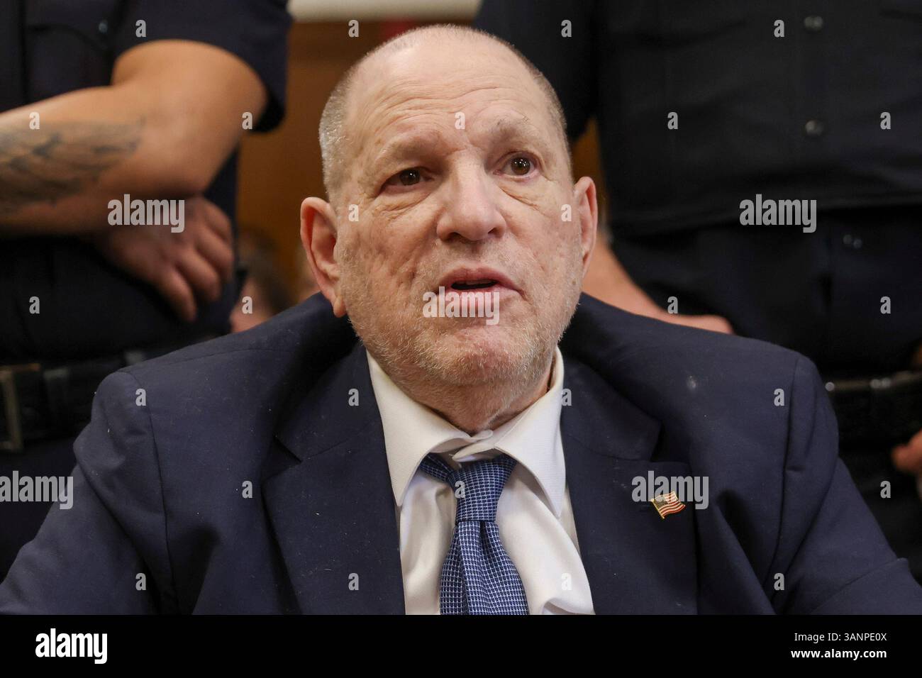 Former film producer Harvey Weinstein appears in court for his retrial ...