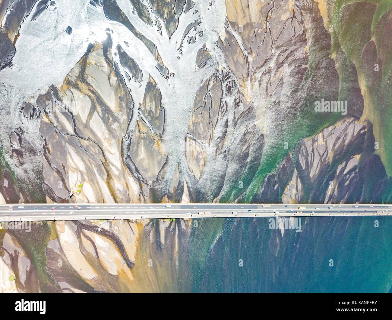 Aerial view of Puente Llacolen bridge, Region del Bio Bio, Chile Stock ...