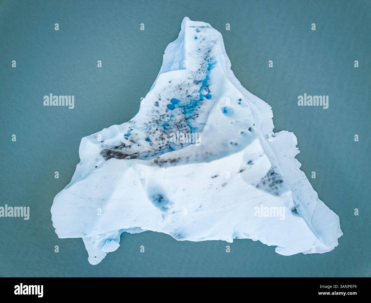 Aerial close up of floating glacier in Torres del Paine, Chile Stock ...
