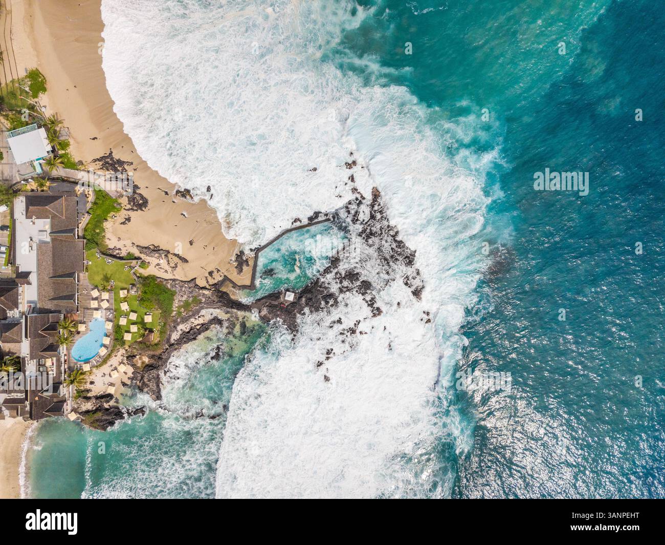 LA REUNION ISLAND - 14 APRIL 2018: Aerial view of Boucan Canot hotel ...