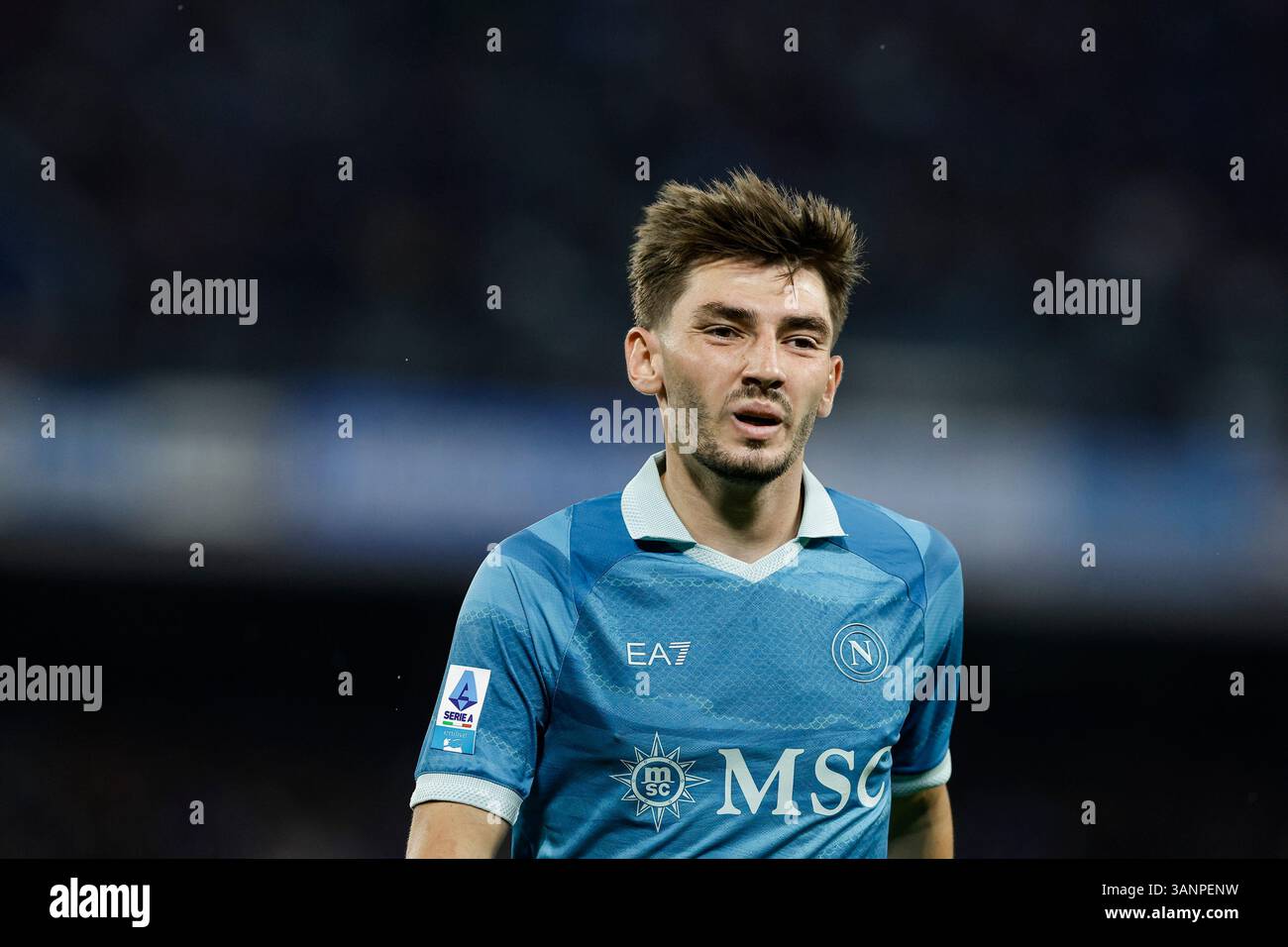 Napoli, Italia. 23rd Jan, 2022. Napoli's Billy Gilmour looks during the ...