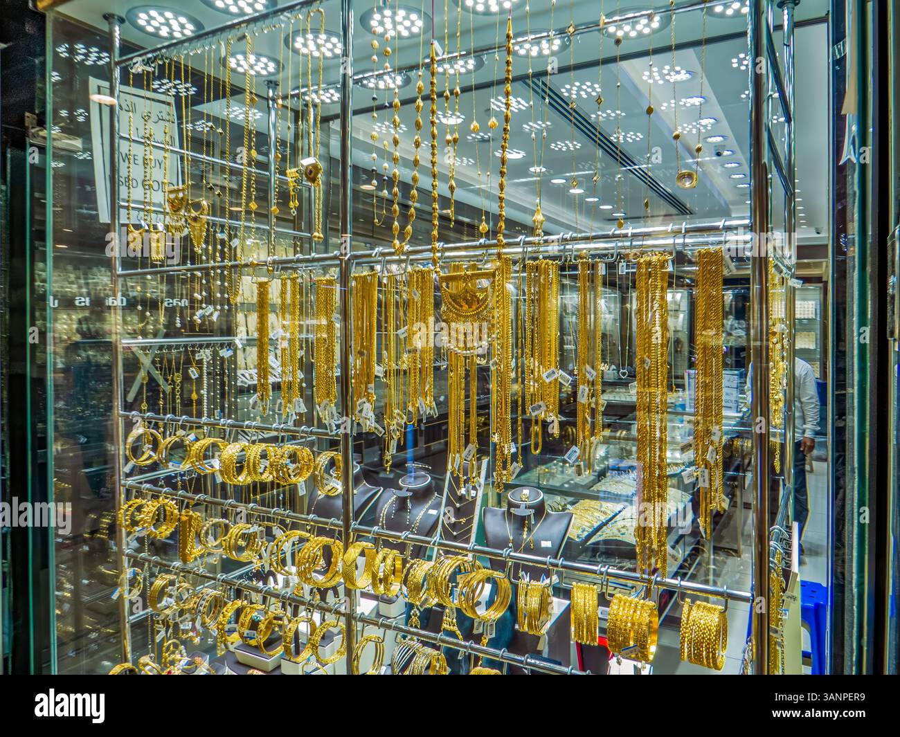 SHARJAH, UAE. The Gold shop in Blue Souk or Central Market is located ...