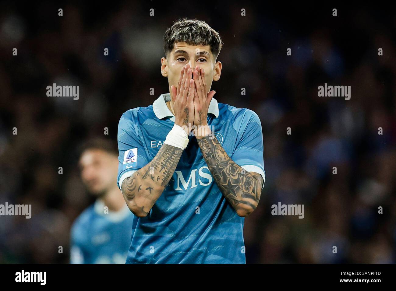 Napoli's Mathias Olivera looks dejected during the Serie A soccer match ...