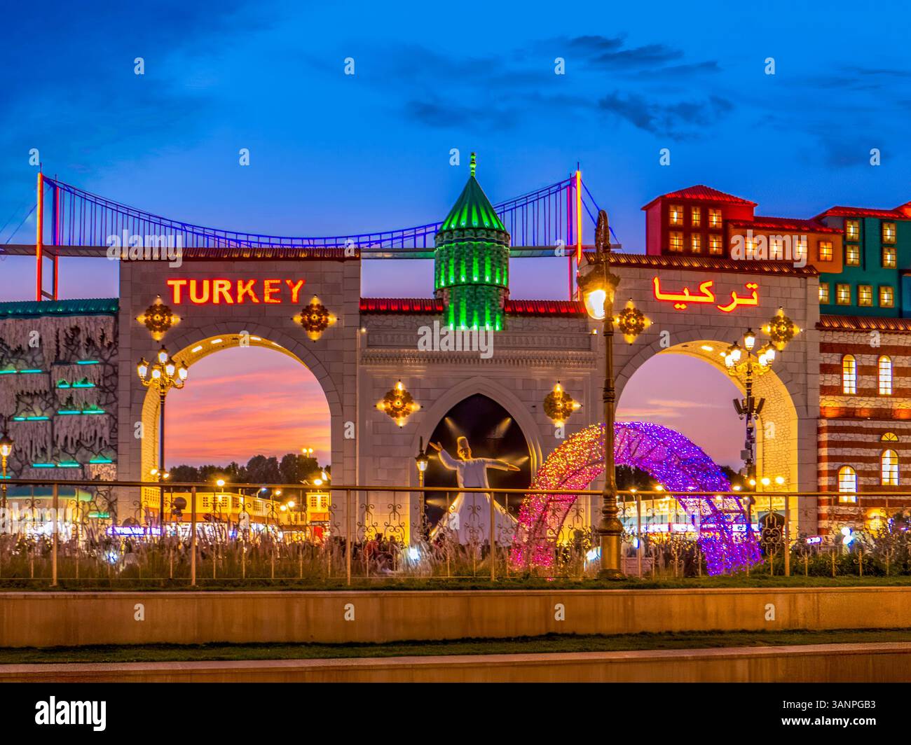 DUBAI, UAE. Turkey pavilion at Global Village in Dubai, UAE. The Global ...