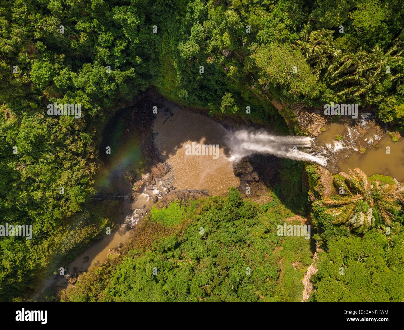 Aerial view of Chamarel Waterfall, Riviere du Cap, Mauritius Stock ...