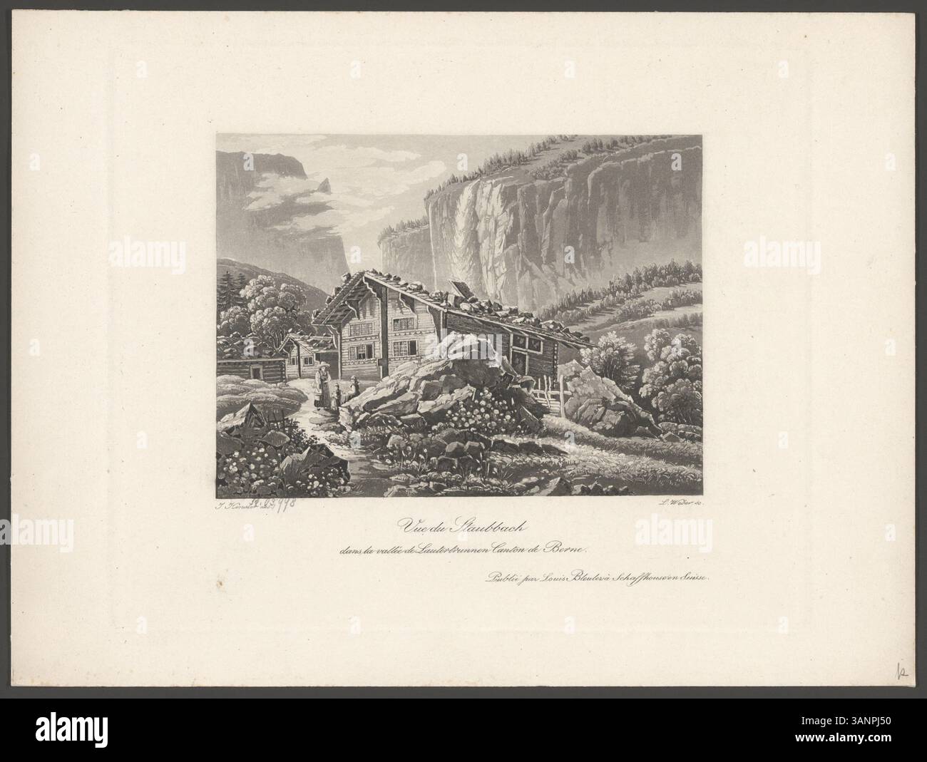 This 1837–1838 aquatint print by J. Hensler and Lukas Weber depicts the ...