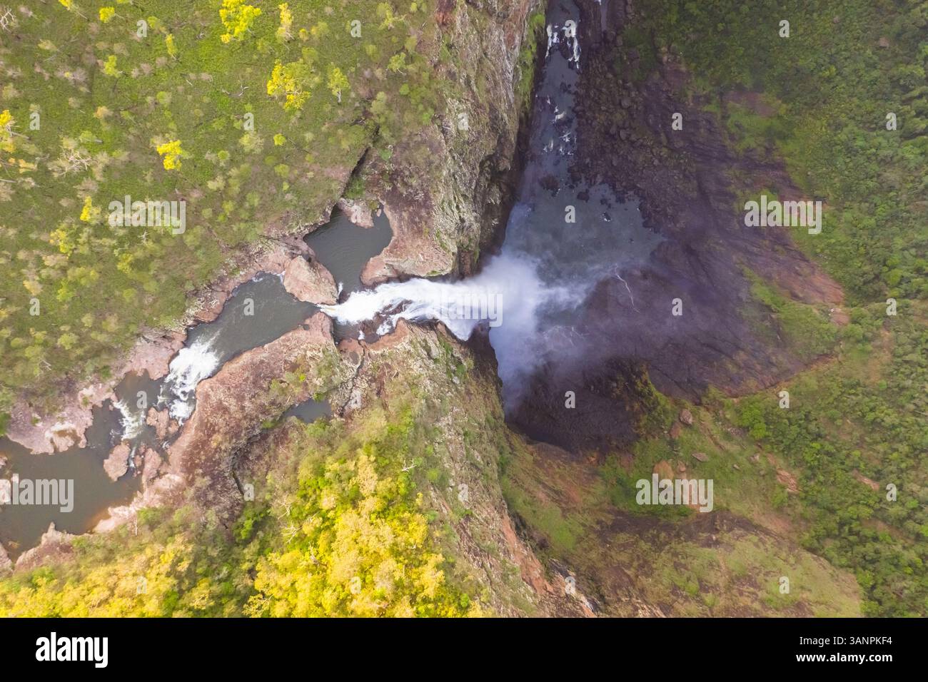 Aerial view of Wallaman Falls at Girringun National Park, Australia ...