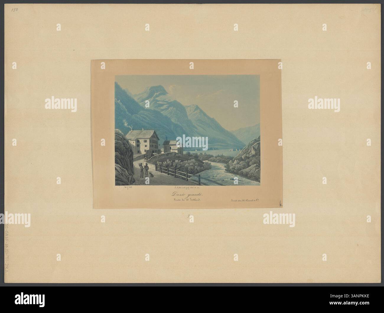 Jakob Suter's 1833 print of the Dazio Grande on the St. Gotthard route ...