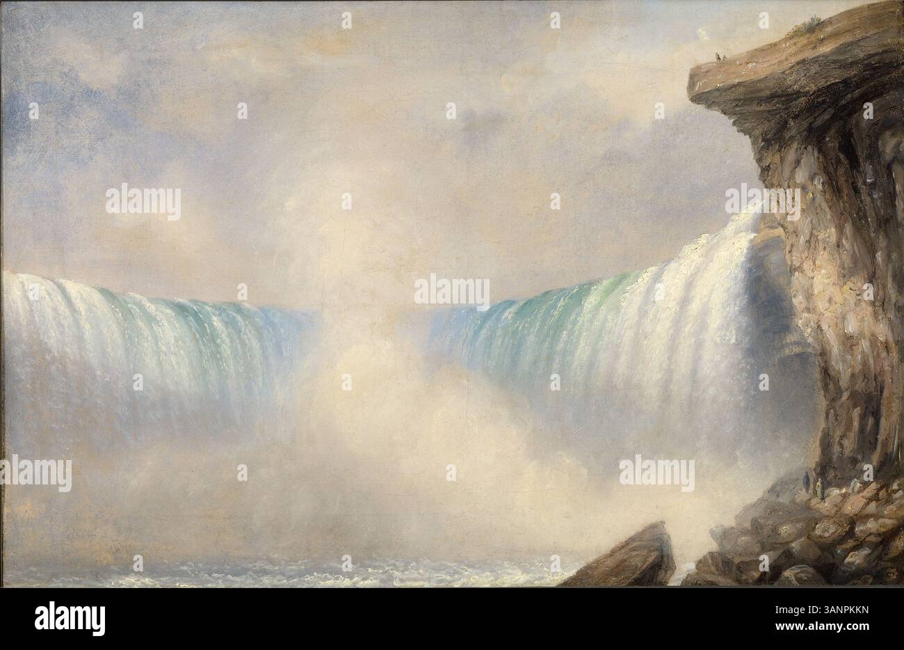 The oil painting 'Niagara Falls' from around 1840, captured by an ...