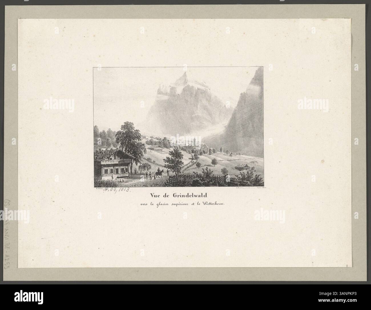 19th-century lithograph by Rudolf Huber depicting Grindelwald and the ...