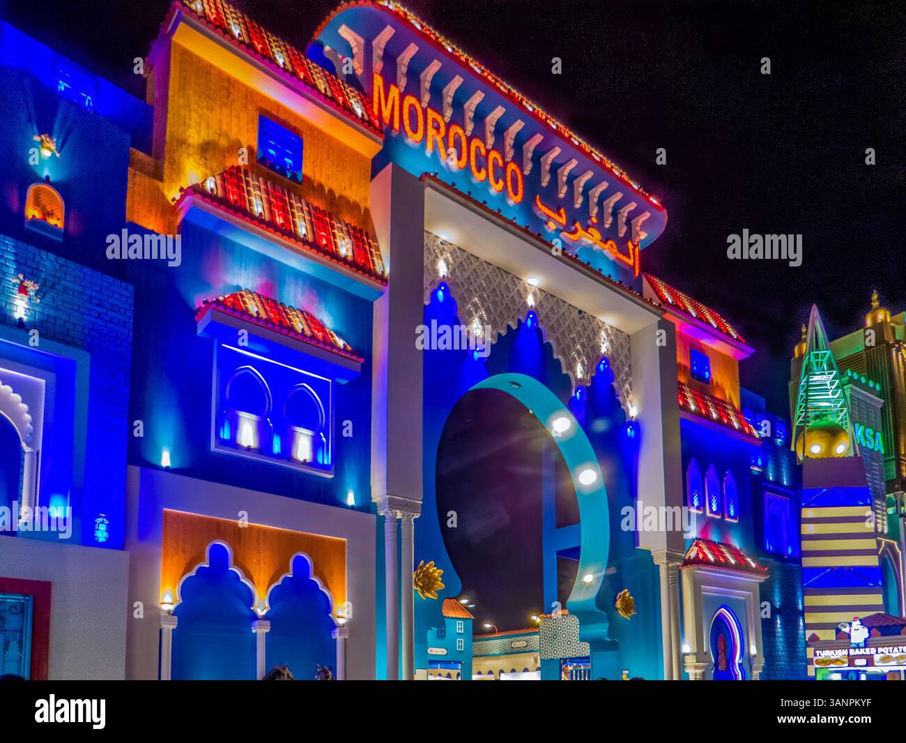 DUBAI, UAE. Morocco pavilion at Global Village in Dubai. The Global ...