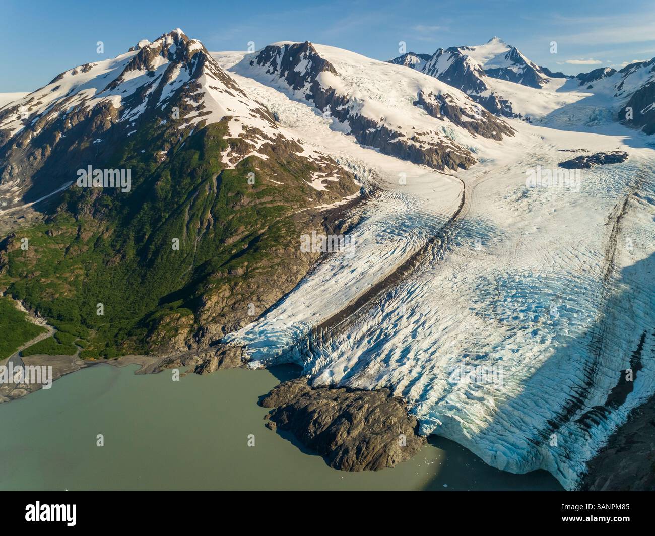 Aerial view of mountain near glacial formation, Seward, Alaska Stock ...