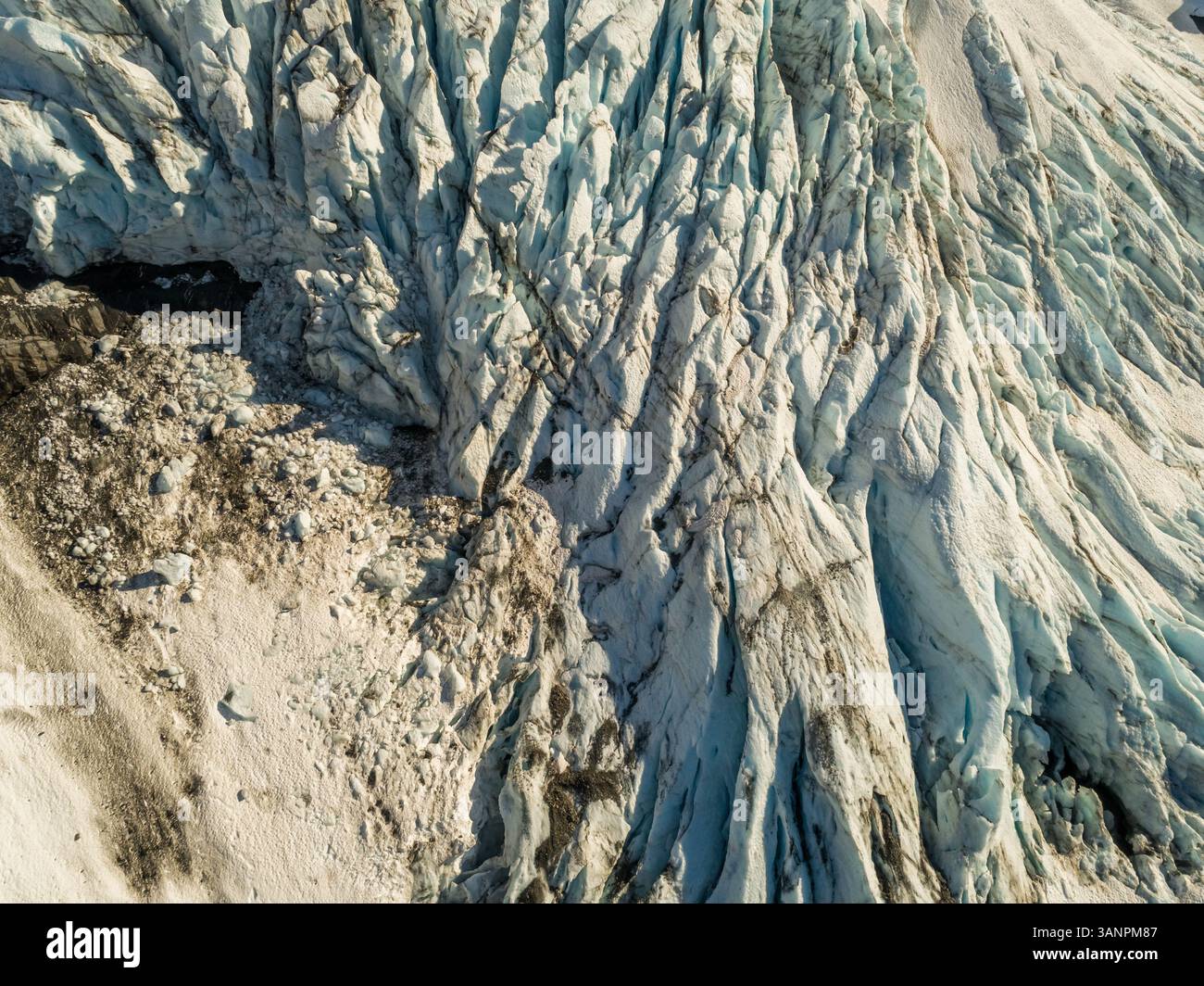 Aerial view of glacial mountain during the sunset, Seward, Alaska Stock ...