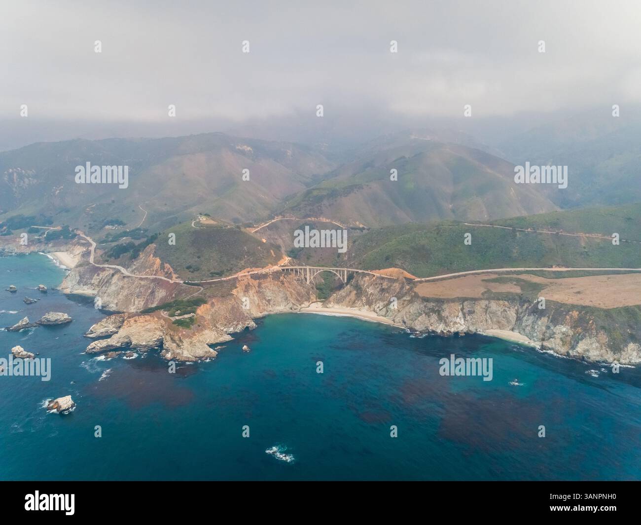 Aerial view bixby creek bridge hi-res stock photography and images - Alamy