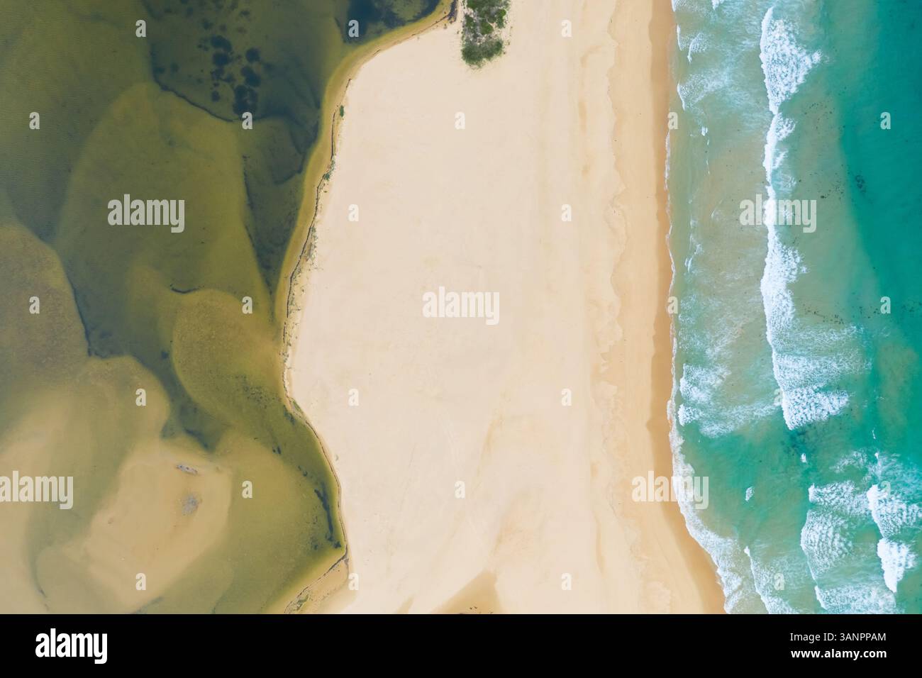Aerial view over beach at Wallaga lake reserve, Australia Stock Photo ...